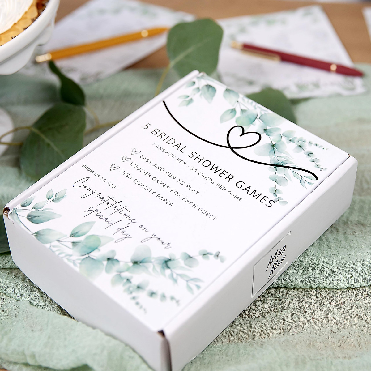 Interactive Bridal Shower Games 50 Guests - Floral Bachelorette Bridal Party Game Activities Cards - Fun Wedding Celebrations Bridal Games for Shower with Bridal Shower Bingo, Word Scramble & More