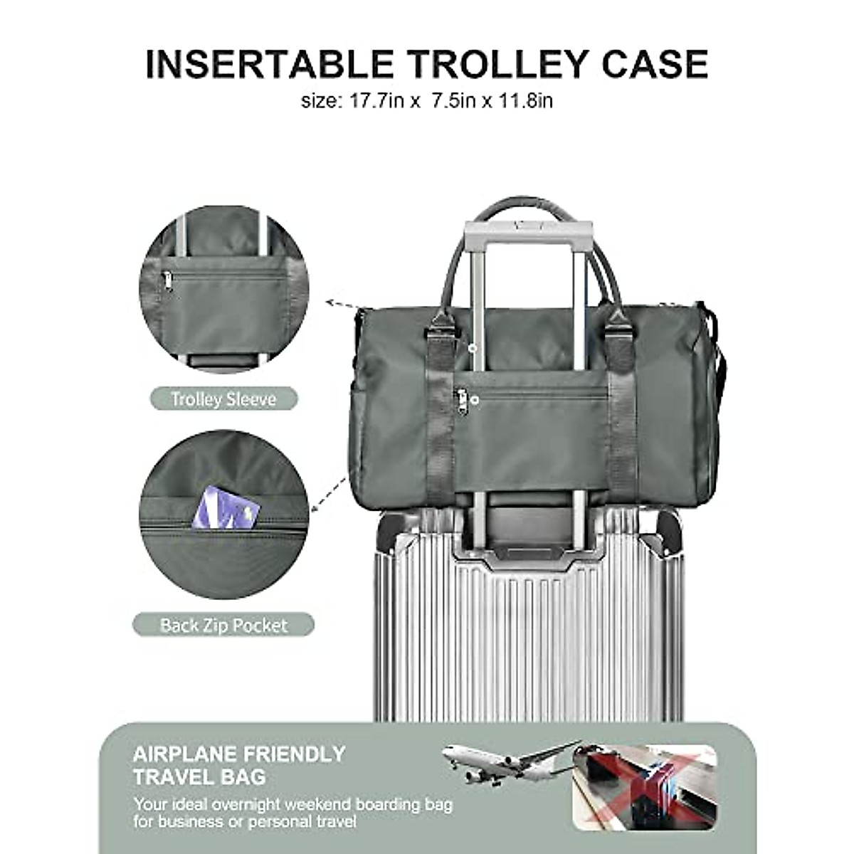 Gym Bag Womens Mens with Shoes Compartment and Wet Pocket,Travel Duffel Bag for Plane,Sport Gym Tote Bags Swimming Yoga,Waterproof Weekend Overnight Carry on Bag Hospital Holdalls