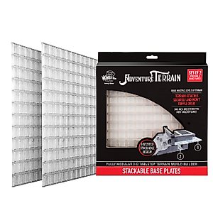 Monster Adventure Terrain - Stackable Base Plate 2 Pack Set - Fully Modular 3-D Tabletop World Builder Compatible with DND Dungeons and Dragons, Pathfinder, and All RPG Tabletop Games
