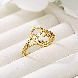 Human face ring,stainless steel ring,stainless steel,ring,engagement ring,adjustable ring,statement ring,face ring,silver ring,human face (Gold)