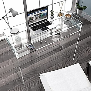 STAUBER Best Acrylic Desk (Waterfall Style: 34" W x 16" D x 30" H)