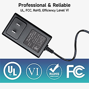 UL Listed 12V 1A 6ft Power Supply Adapter, 100-240V 50/60Hz AC to DC 12V 1000mA 800mA 600mA 500mA 300mA Universal AC Adapter with 5.5mm*2.1mm DC Plug, Center Positive
