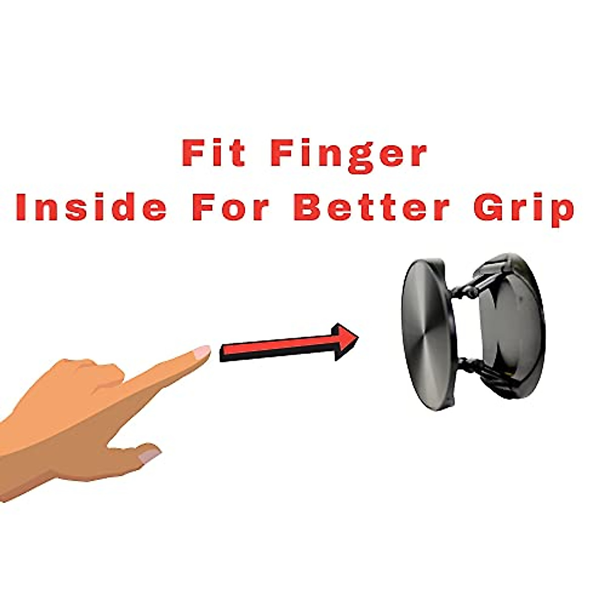 Unique Fortunes Finger Phone Grip Holder . for iPhone and Samsung. Phone Stand for Desk Phone Socket (Black)