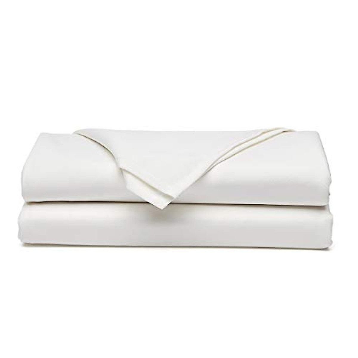 Amazon Basics Square Washable Polyester Fabric Tablecloth - 52" x 52", White, Pack of 2