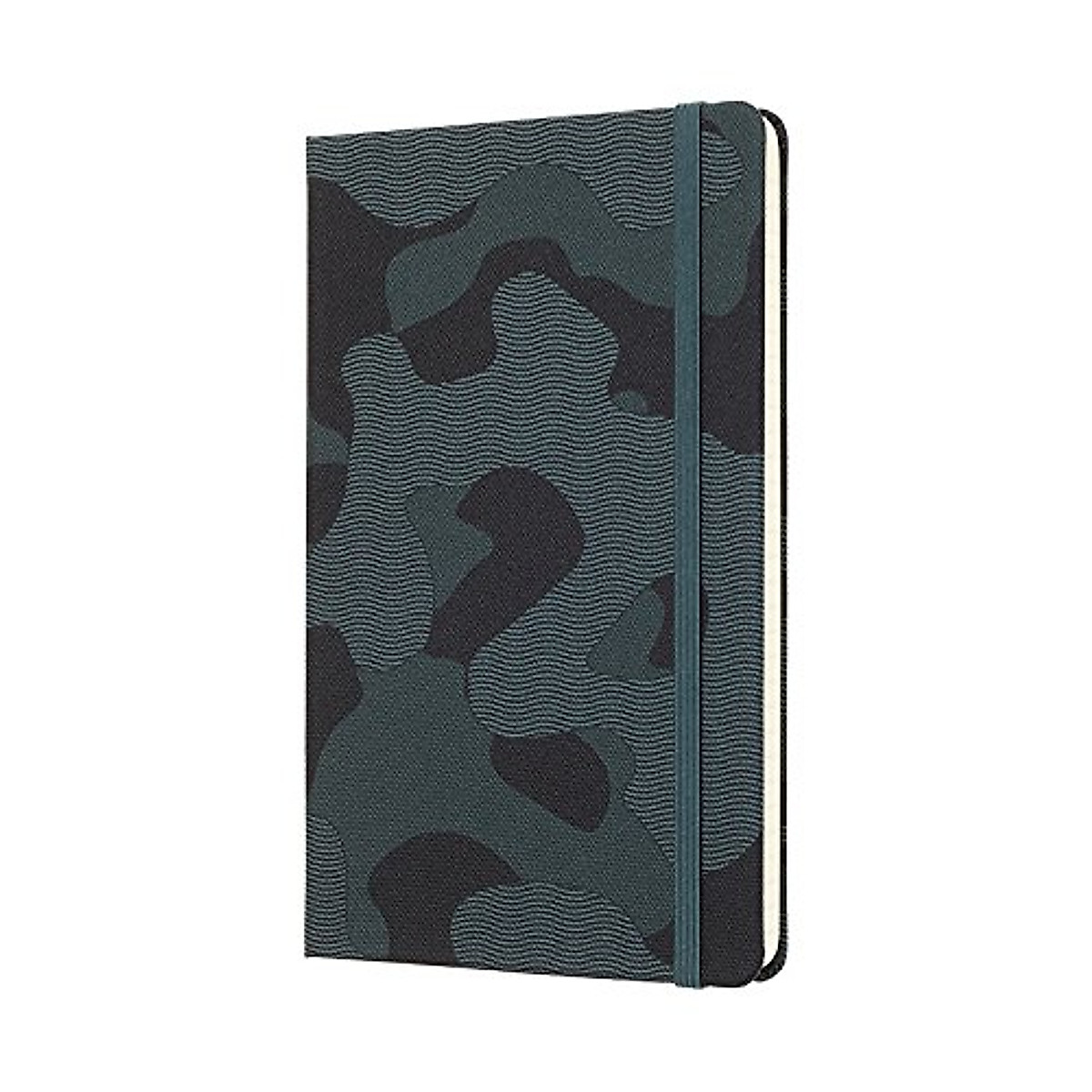 Moleskine Limited Collection Blend Textile Notebook, Hard Cover, Large (5" x 8.25") Ruled/Lined, Camo Green, 240 Pages