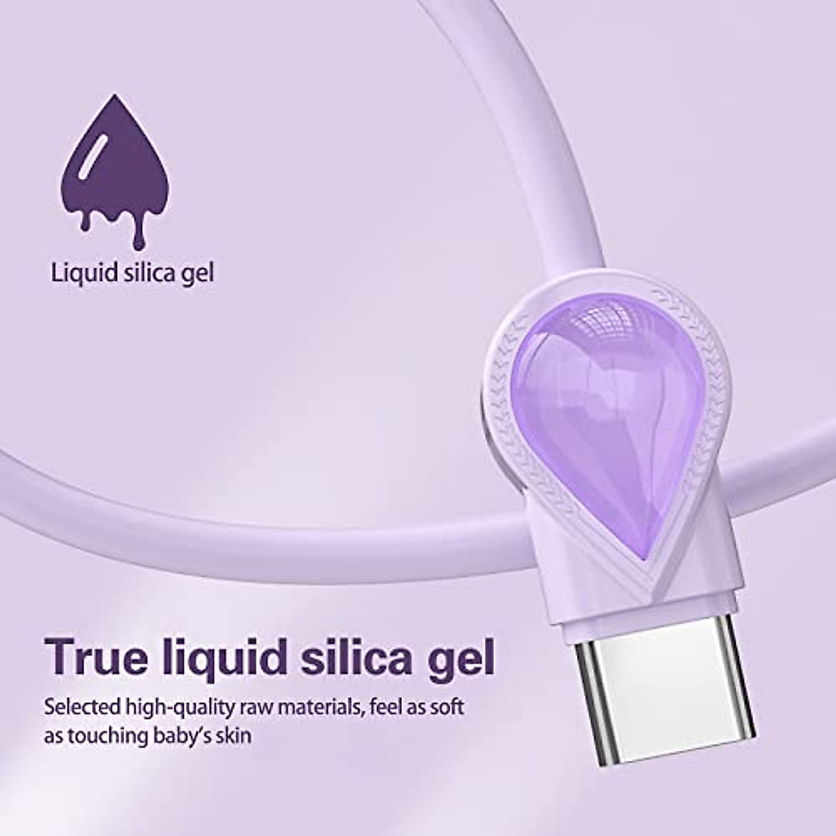 BGNTBUK Phone Charging Cables 2PCS 1m 3A Silicone Data Cable Mobile Phone Color Fast Charging Line Liquid Soft Plastic Flash Charging Cable C Charging Cable for Laptop