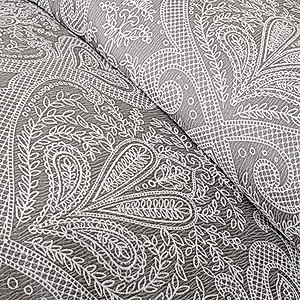 Madison Park Averly 7 Piece Comforter Set, Grey, King (104 in x 92