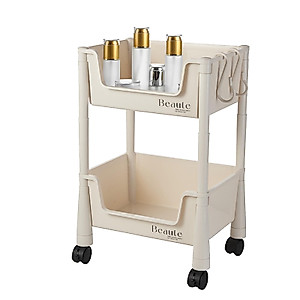 Rolling Cart, Multifunctional Laundry Cart with 2 3 4 Tiers, Snack Cart Organizer with Drawers, Wheeled Utility Rack, Movable Storage Organizer, Bathroom Countertop Trolley for Home Office Libraries