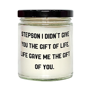 Stepson Gifts for Son, Stepson I Didn't Give You The Gift of Life, Life Gave Me The, Brilliant Stepson Scent Candle, from Mom, Gift Ideas for Son, Gifts for Teenage Son, Gifts for Young Son,