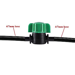 128 Pcs 1/4 Barbed Connectors Irrigation Fittings Kit, 3/4'' to 1/4'' Hose Adapter,Convert 3/4" Female Hose Thread to 2-Way 1/4" Tubing for Repair Drip Irrigation Fittings Misting Cooling System