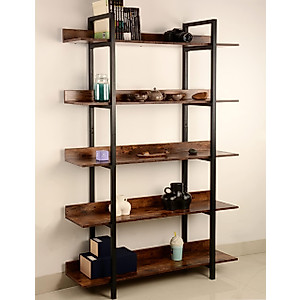 Vocuer 5 Tier Bookshelf Tall Bookcase bookcases and Book Shelves 5 Shelf Bookshelves and bookcases Wide Bookshelf for Bedroom Large Bookshelf Small Open Bookcase Shelf Book case Book Shelf for Office