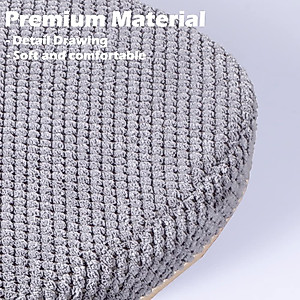 Big Hippo Chair Cushion with Ties for Dining Chair Memory Foam Kitchen Dining Chair Pad Non Slip Dining Room Seat Cushion with Machine Washable Cover,17"x16"(1 Pack, Grey)