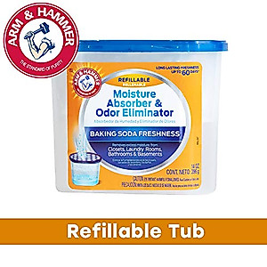 Arm & Hammer Fragrance Free Refillable Moisture Absorber and Odor Eliminator 14 oz.(Pack of 3)