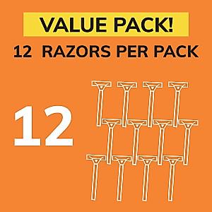 BIC Sensitive 3 Disposable Razors for Men With 3 Blades for Sensitive Skin, 12 Count Value Pack of Shaving Razors