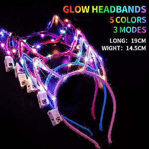 Glow In The Dark Party Supplies - 48 Pcs Light Up Toys For Adult Kids With 10 Finger Light,5 LED Glasses,20 Glow Sticks Bracelets,8 Glow Sticks ,5Headbands Fit Birthday New Year Eve Christmas