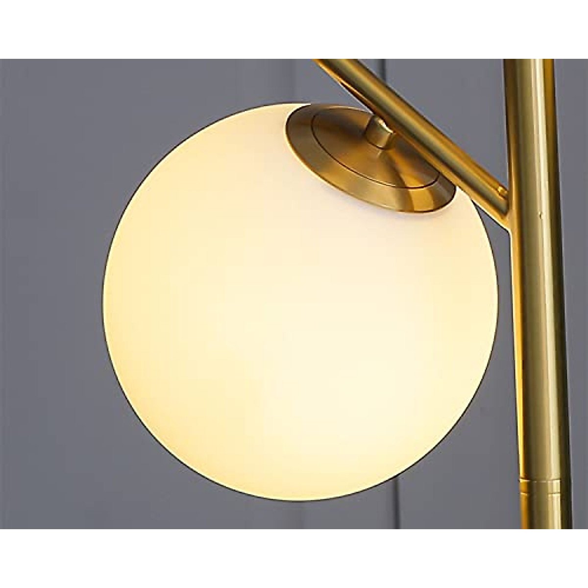 MichiDeco Floor Lamp, 3-Light Mid-Century Floor Light, Frosted Glass Globes Lamp for Bedroom or Living Room