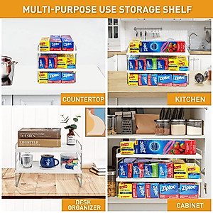 JUPELI Foil Organizer For Cabinet, Expandable Kitchen Wrap Organizer Rack & Water Bottle Organizer For Cabinet