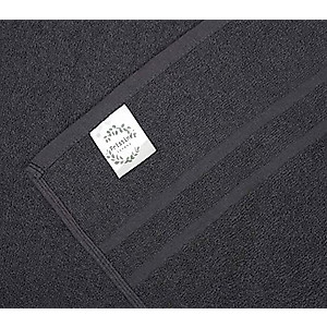 Pristine Linen Bath Towels, 100% Cotton Grey, 24 x 44 Inches Towels for Bathroom, Pool Towels, Large Quick Drying Hotel Towels, Gym Towels, Towels for Spa, Pack of 6, Ideal for Every Day use