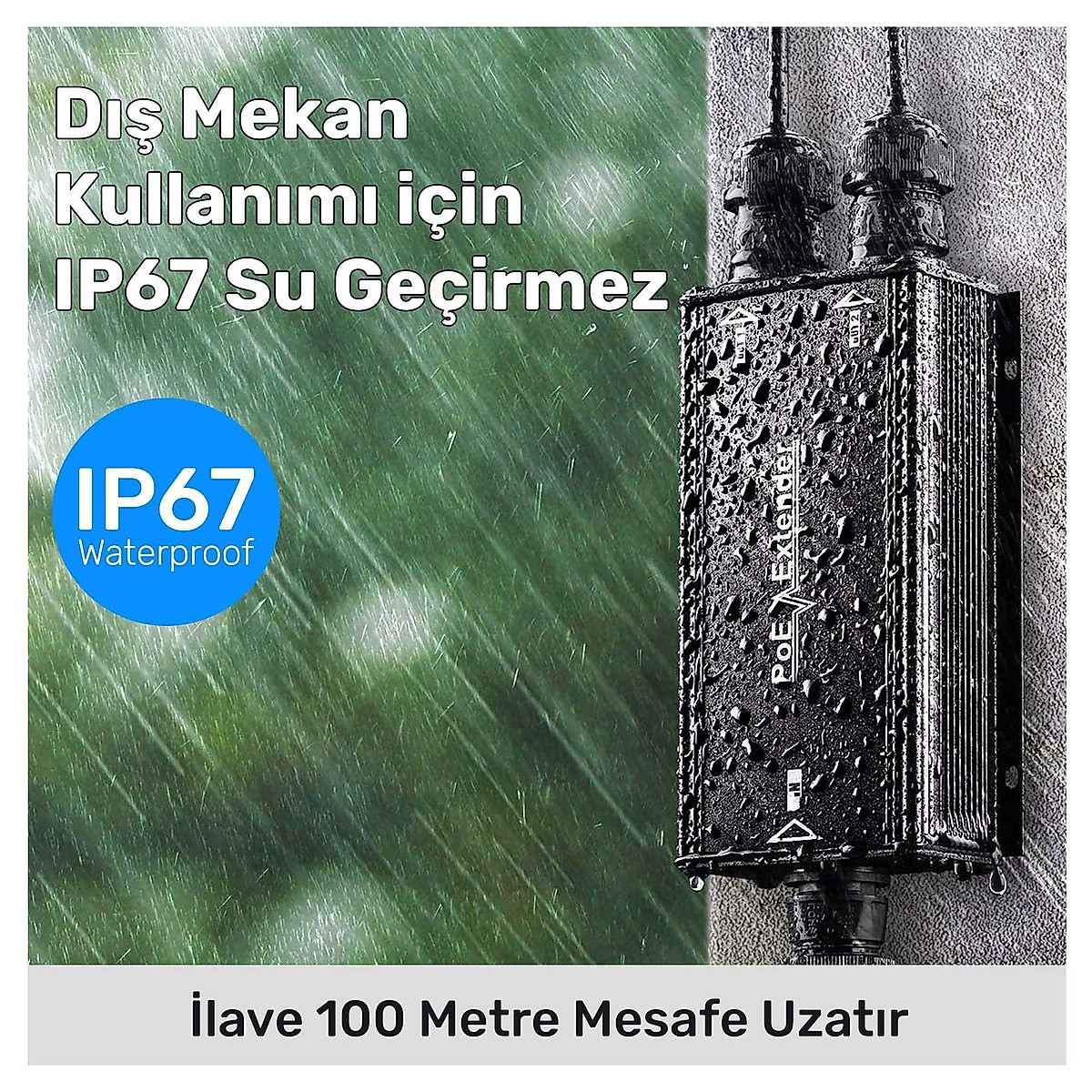 Cudy 2 Channel Gigabit Outdoor PoE Extender，2 Output PoE Ports, IP67 Waterproof, 10/100/1000Mbps, PoE Repeater/PoE Amplifier/PoE Booster, Wall-Mount, Comply with 802.3bt / 802.3at / 802.3af