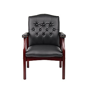 Boss Office Products Ivy League Executive Guest Chair, Vinyl, Black