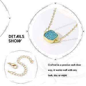 JAKAWIN Rhinestone Pendant Necklace Jewelry Adjustable Collar Necklaces Gold Neck Chain for Women NK295 (Light Blue)