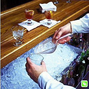 Rubbermaid Commercial Products Plastic Utility Ice Scooper, 6-ounce, Clear, Dishwasher Safe Kitchen Scoop for Weddings/Bar/Ice Bucket/Kitchen/Popcorn