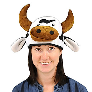 Beistle NoveltBeistle Unisex Plush Cow Head Hat – Western Themed Novelty Cap, Farm Animal Party Supplies, Halloween Costume Headwear, Photo Booth Prop, Dress Up Accessory