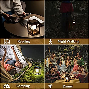 Solar Lantern Outdoor Waterproof with USB, Rechargeable LED Indoor Outdoor Table Lamp, 3-Level Brightness Portable Solar Camping Lanterns, Touch Control NightLight for Patio/Bedroom/Reading/Walking