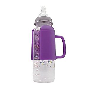 Baby Luvhandles Baby Bottle Holder - Baby Shower Gifts and Accessories for Baby Self Feeding - Improves Motor Skills (Purple)