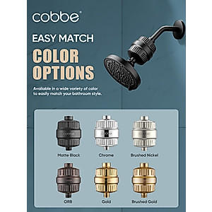 Cobbe HD HEAVY DUTY High Output Shower Filter – 99% REMOVAL Shower Head Filter for Hard Water, Heavy Metals, Chlorine and Harmful Substance, Improve your skin and hair - Black