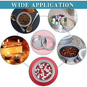 20 Pack 3.5 Ounce Metal Tin Cans, Round Empty Container Cans with Clear Top, Storage Cans Gift Case for Kitchen, Office, Candles, Candies, Arts & Crafts