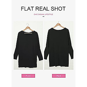 Dokotoo Womens Comfy Casual Winter Long Sleeve T Shirt Tunics Tops Blouse Fashion Oversized Shirts Tunic with Pockets Tops for Leggings Summer Autumn Spring (US 16-18) XL,Black