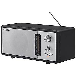 Crosley CR3037B-BK Harmony Modern Bluetooth FM Tabletop Radio, Black