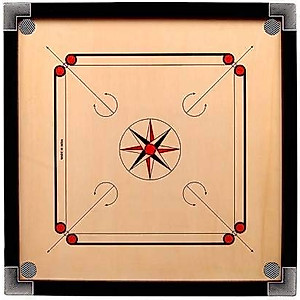 Carrom Board Full Size with Powder Coins Striker Game Set for Kids and Adult 32 inches by 32 inches Smooth Surface Game