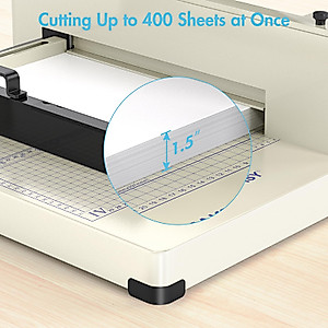 Paper Cutter 12 Inch, Heavy Duty Paper Cutter for A4 Paper, Guillotine Paper Cutter 400 Sheet Capacity, Solid Steel Construction