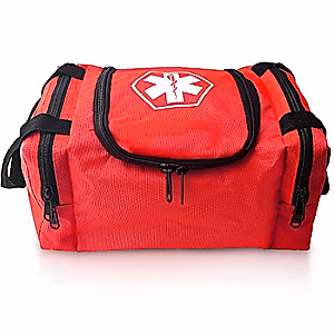 ASA TECHMED First Aid Responder EMS Emergency Medical Trauma Bag EMT, Fire Fighter, Police Officer, Paramedics, Nurse, Red