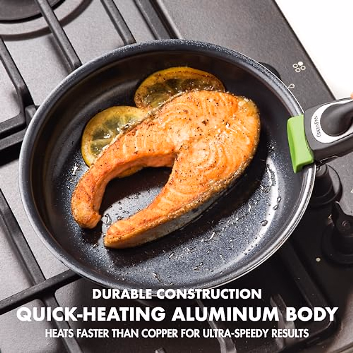 GreenPan Clip Series 10" Frying Pan Skillet with Detachable Handle, Aluminum, Healthy Ceramic Nonstick Coating, Induction, Dishwasher Safe, PFAS-Free, Black