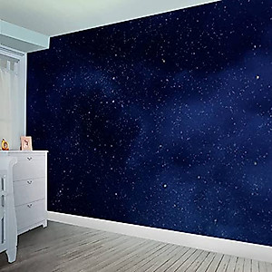 Night Sky Stars Soft Milky Way Universe as Texture Peel and Stick Wallpaper Removable Self-Adhesive Large Wallpaper Roll Wall Mural Sticker Home Decor for Living Room Bedroom