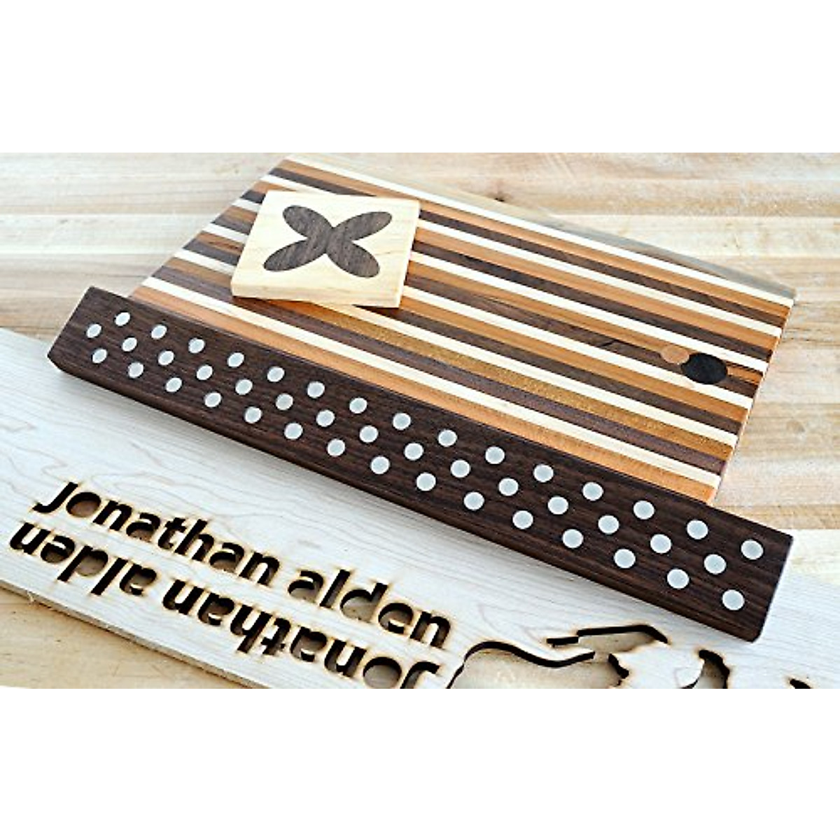 Magnetic Wooden Knife Bar Holder Strip, Cherry or Walnut, 12, 16, 20, or 24 Inch (16 Inch, Walnut)