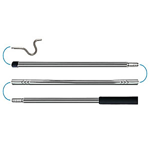 Frebuta Adjustable Long Reach Stick Clothes Poles Extend Closet Hook Pole 37 to 66 Inch Sponge Handle S Hooks Convenient Storage, Shutters Pole, Ceiling Home Reacher Poles Stainless Steels Assist Tool