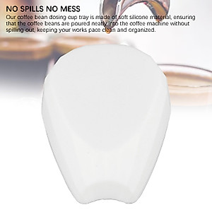 50g Coffee Dosing Cup with Measuring Tray, Food Grade Silicone Weighing Cup for Coffee Beans, Spices, Dry Goods, etc. Suitable for Container, Usage (White)