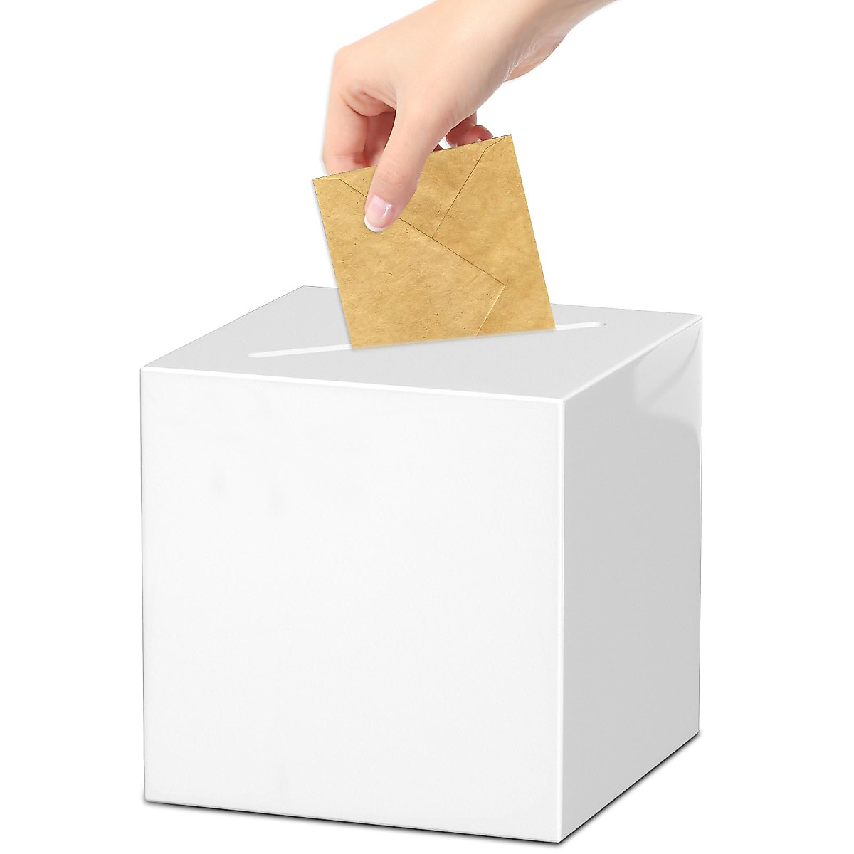 LATTYSY Card Box Holder, Elegant White Card Box for Weddings, Baby Shower, Birthday and Graduation Party Decorations