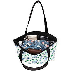 Women's Personalise Twill Work Tote Bag Bluebonnet Flowers Pattern