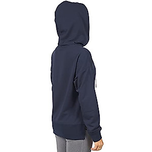 Nautica Competition Women's Active French Terry Pullover Sweatshirt Hoodie W/Pockets (Large, Navy 2)