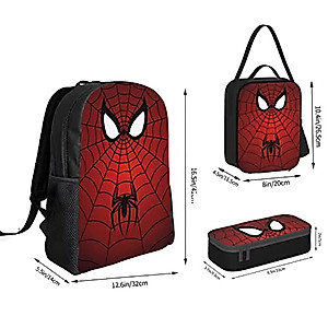 Kugahus Anime Backpack Set 3 piece - School Bag Daypack with Lunch Box And Pencil Case Set for Boys Girls - Travel Backpack For Men Women