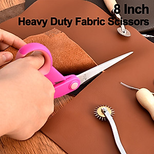 Zicolu Premium Sewing Scissors Bundle, 8" Heavy Duty Fabric Scissors, 5" Detail Embroidery Scissors, 4" Small Selvedge Scissors, 5" Thread Snips, Tailoring, Dressmaking, Quilting, Arts&Craft Supplies