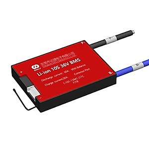 DALY BMS 10S 36V 60A Li-ion Battery Protection Module PCB Protection Board with Balance Leads Wires BMS for 18650 Battery Pack 36V(Standard BMS,60A)