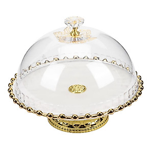 Covered Dessert Display Dessert Trays Cake Stand with Glass Dome: Green Porcelain Decorative Cake Stand Dessert Cupcake Pastry Candy Display Plate Fruit Tray Dome Tray Plate Candy ( Color : White )