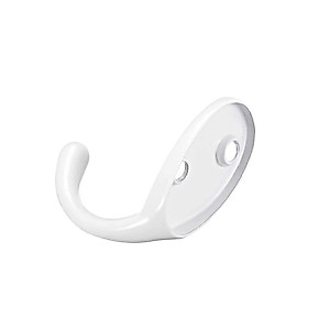 uxcell 2 Pcs Wall Mounted Hook Robe Hooks Single Coat Hanger Hanging, Zinc Alloy, White