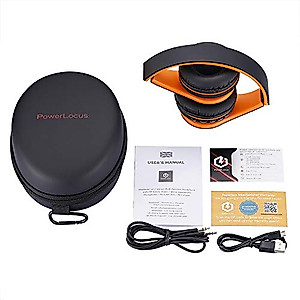 PowerLocus Rose Gold Bluetooth Headphones with Black/Orange Bluetooth Headphones